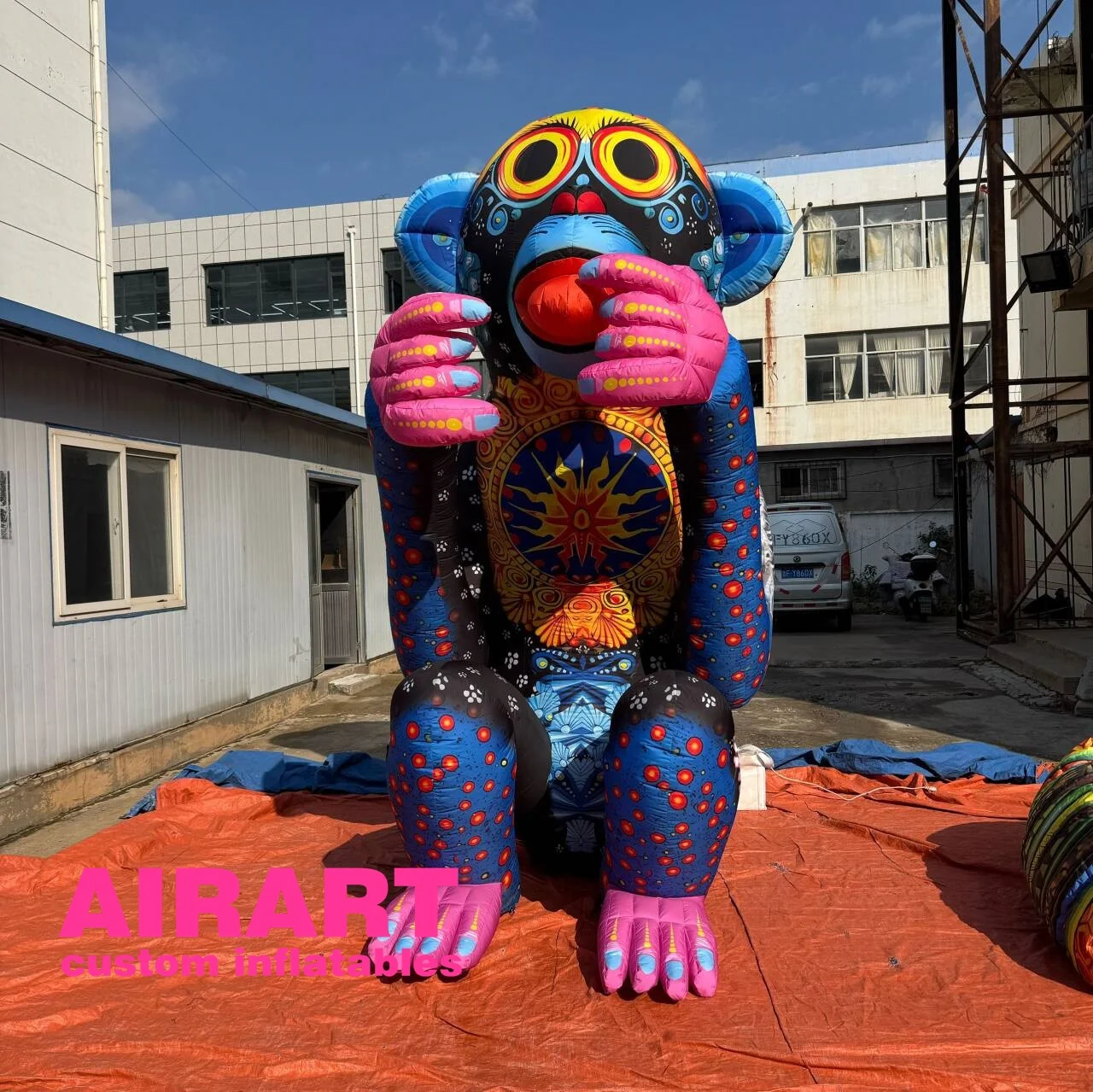 Funny Circus Monkey Statue Air Balloon for Zoo Party Event