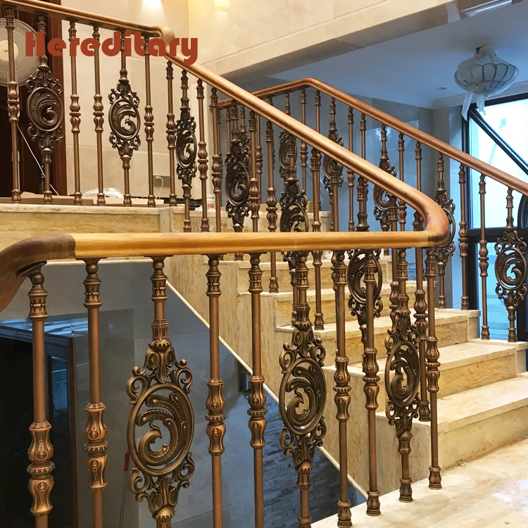 Brushed Bronze Aluminum Stair Railings Interior And Cast Aluminum Porch ...