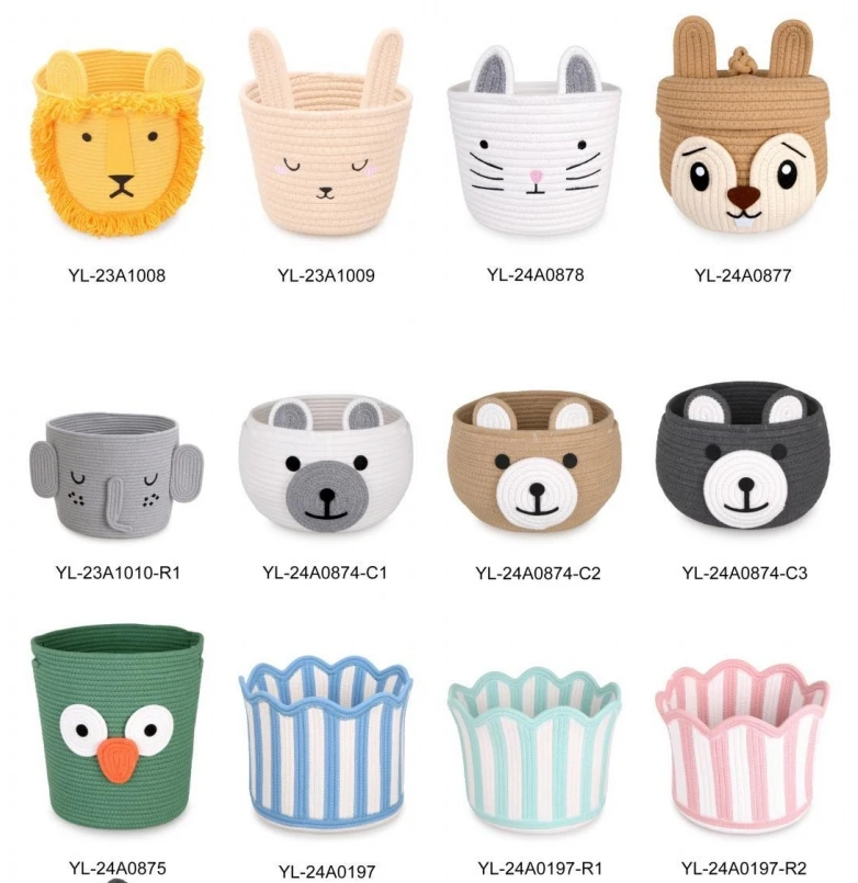 Custom Multi-purpose Cartoon Turtle Cotton Rope Foldable Storage Basket ...
