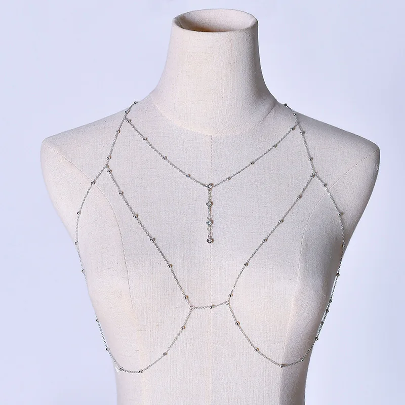 Lateefah Hot Girl Sexy Body Chain Necklace Flash Diamond Pendant Tassel