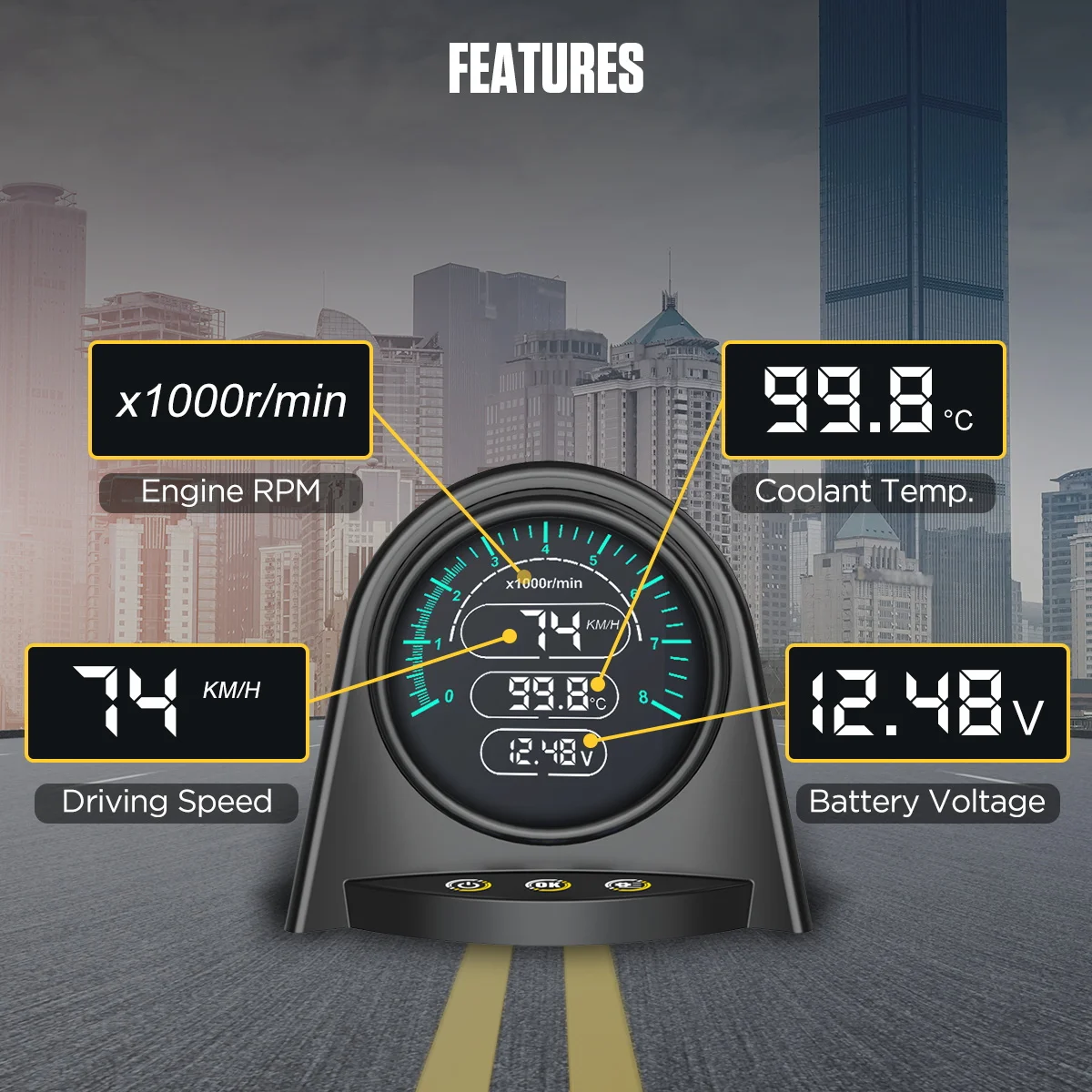 AUTOOL X70 OBD Car Digital Display - Full Diagnostic Scanner