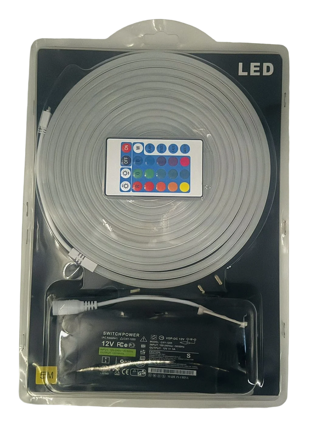 12V RGB Neon LED Strip with 24key Remote Control - Flexible for Sign ...