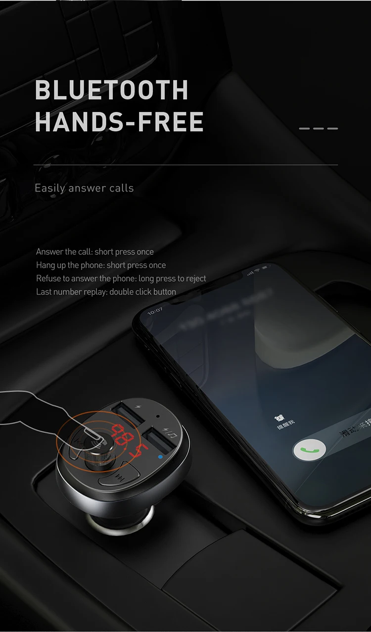 Mcdodo BT Car Kit - Handsfree Audio & Dual USB Charger