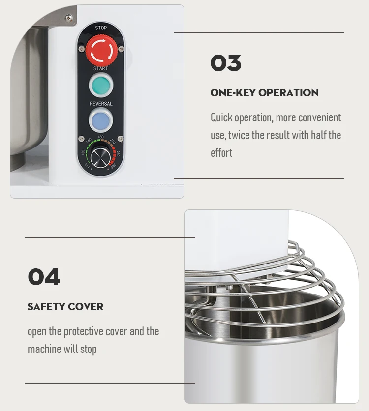 Top Quality Spiral Mixer Bread Mixer Machine Dough Commercial 10-Liter ...