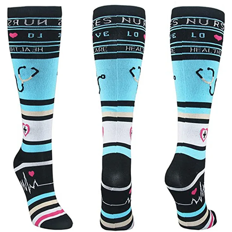 Pink Color Medical Doctor Compression Knee High Sport Medical Nursing ...