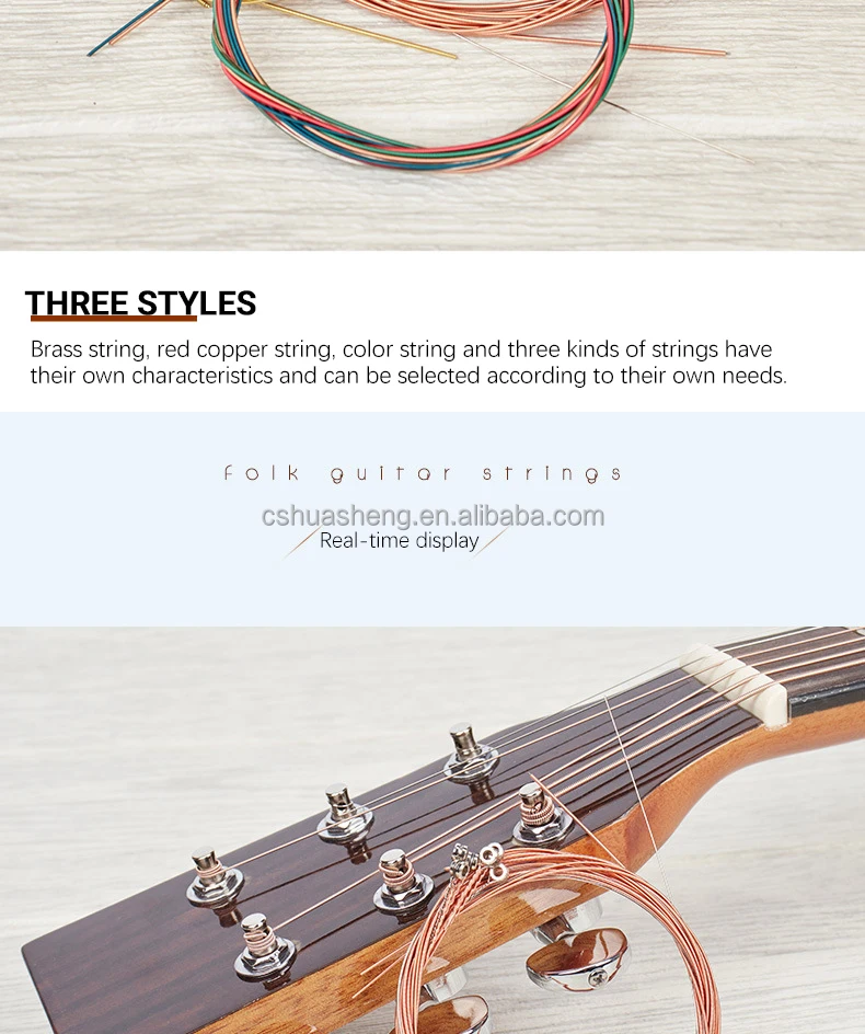 HUASHENG Colorful Acoustic Guitar 6 Strings Musical Instruments Premium ...