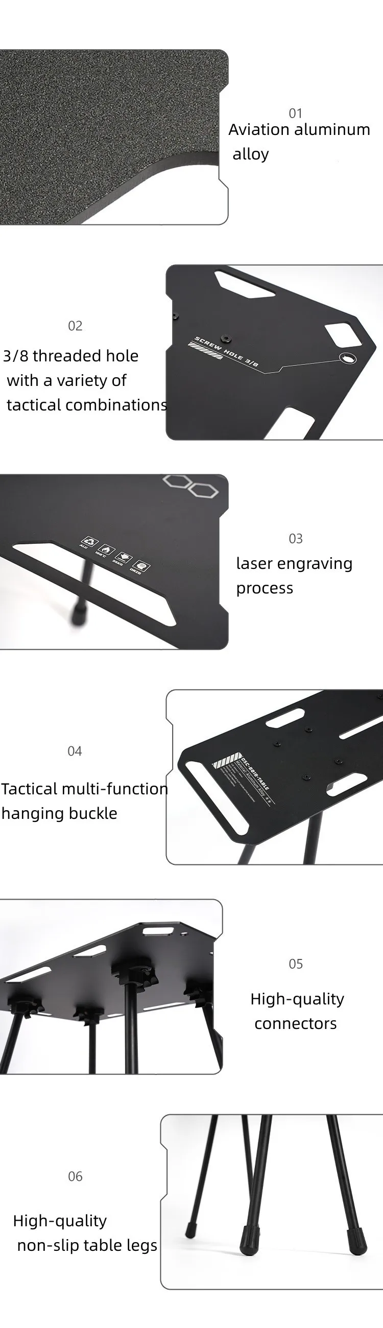Hot Selling Outdoor Square Aluminum Alloy Tactical Table Camping ...