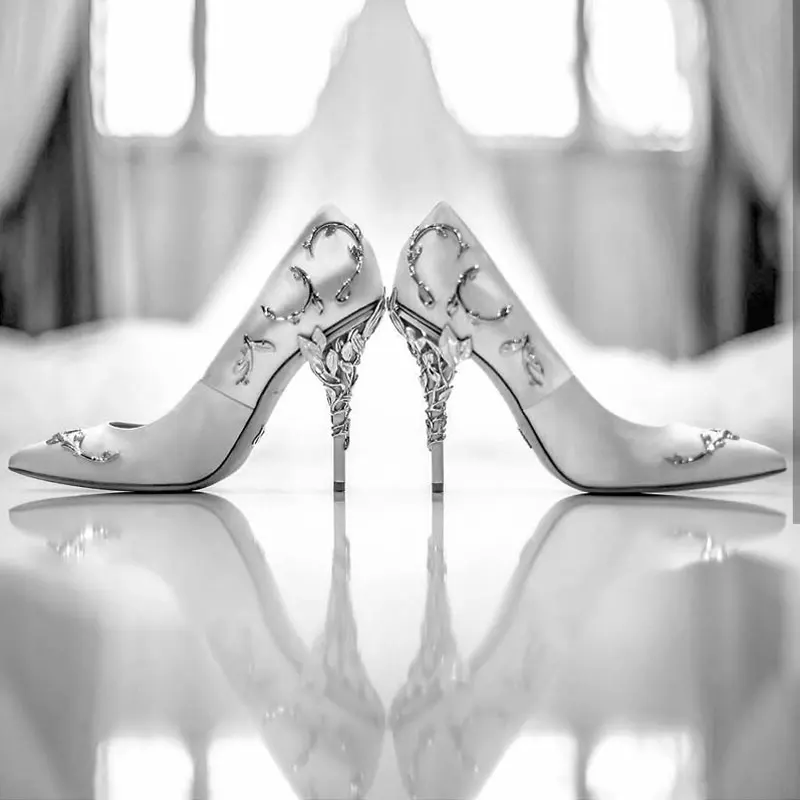 Custom Women’s Super High Stiletto Heels with Metal Decoration