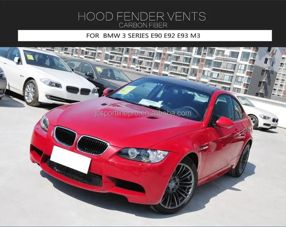 Dry Carbon Fiber Hood Fender Vents For Bmw 3 Series E90 E92 E93 M3 2009 ...