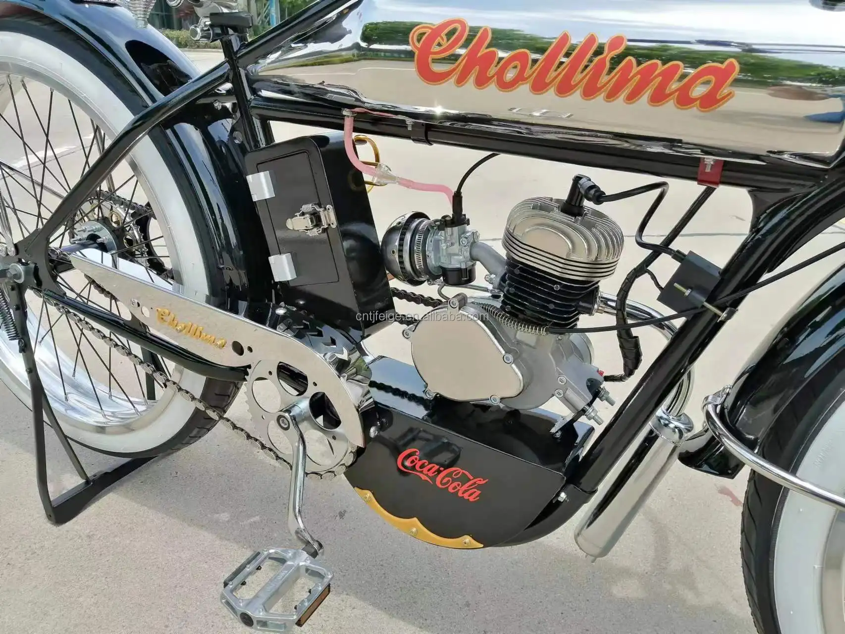 Gasoline Motorized Bicycle with Soft-tail Frame & Disc Brake