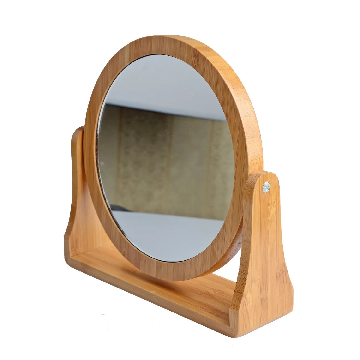 Lighted Vanity Mirror, Bamboo Makeup Mirror with LightPortable Travel ...
