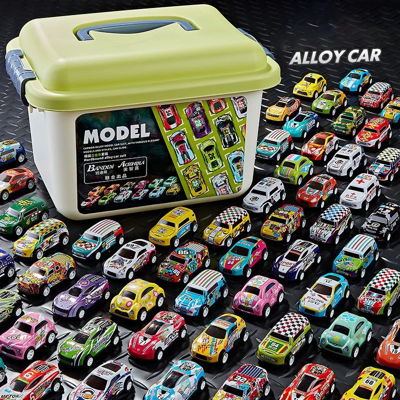 Diecast Toy Vehicles 30 Pcs Set Pull Back Racing Cars Metal Friction ...
