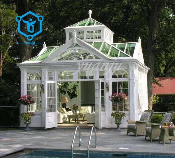 Customized Metal Pavilion Garden House Gazebo Backyard Metal Top Closed ...