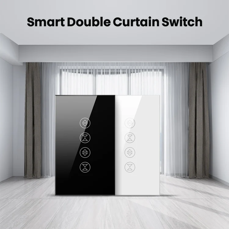 Tuya Us Smart Wifi Curtain Switch Panel With Touch Voice And App Remote Control To Open And ...