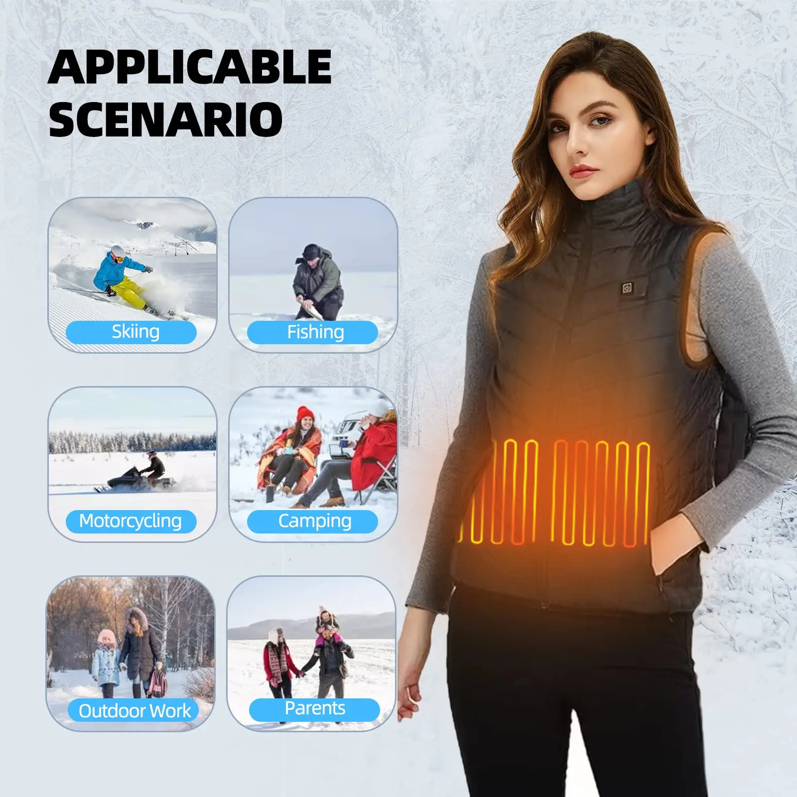 Veste Chauffant Men's Vests Waistcoats Custom Electric Usb Smart Warm ...