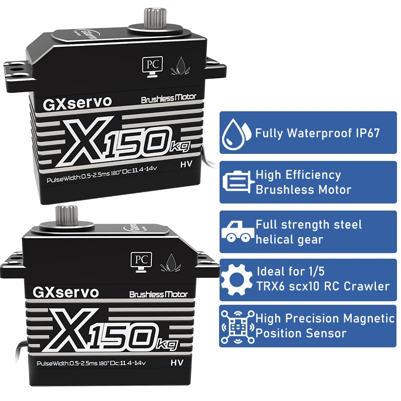 Gx 150kg Brushless Servo Controller For Rc Cars Boats Drones High ...