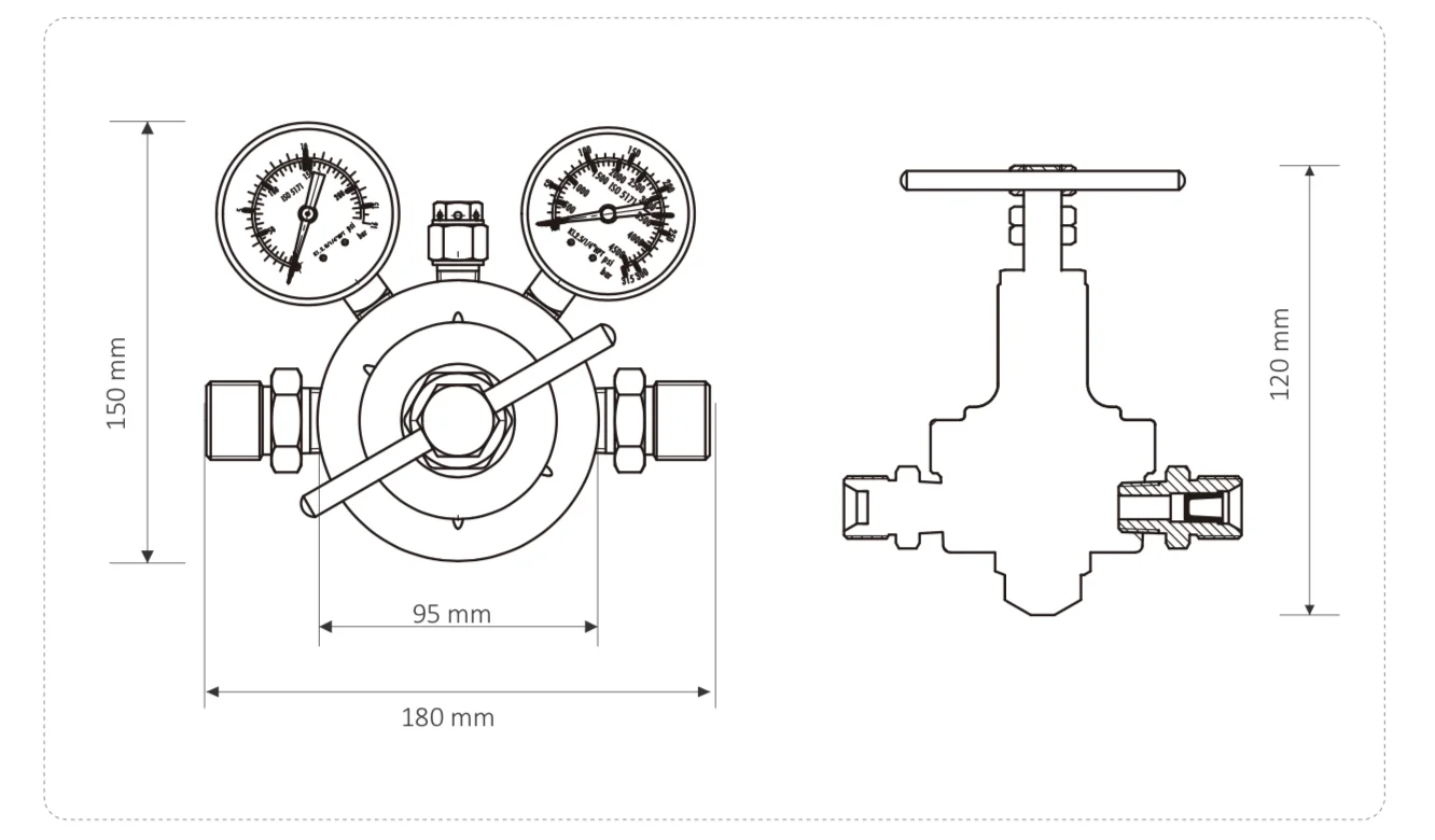 DEM SR0100P High Flow Gas Regulator - Precision & Durability