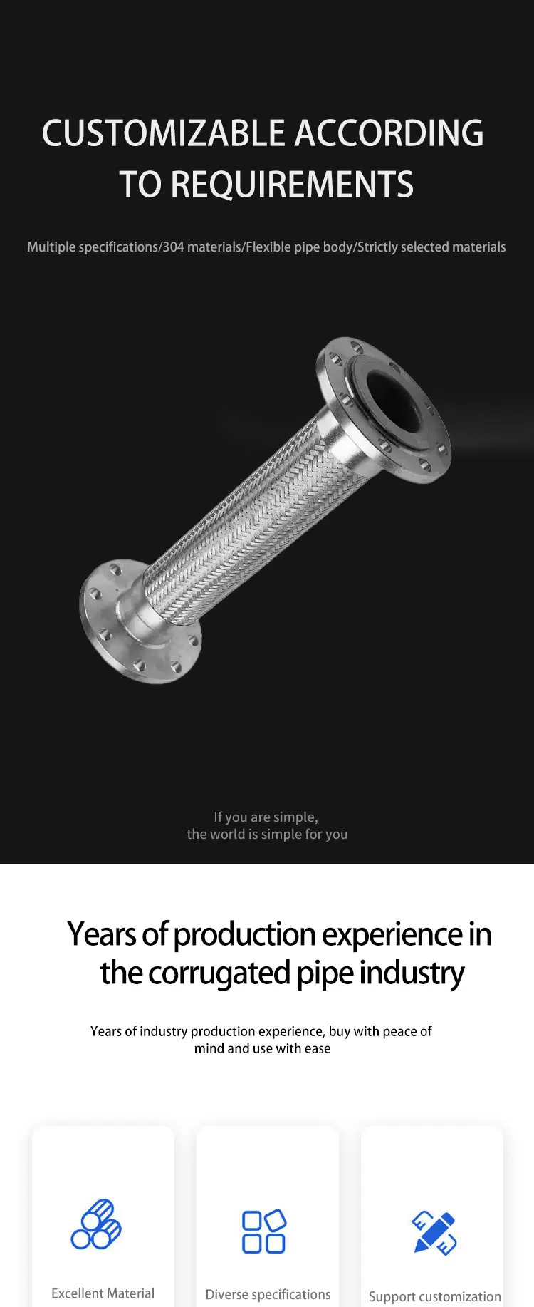Metal Bellows Large-diameter Vacuum Pump Elastic Bellows Metal Hose ...