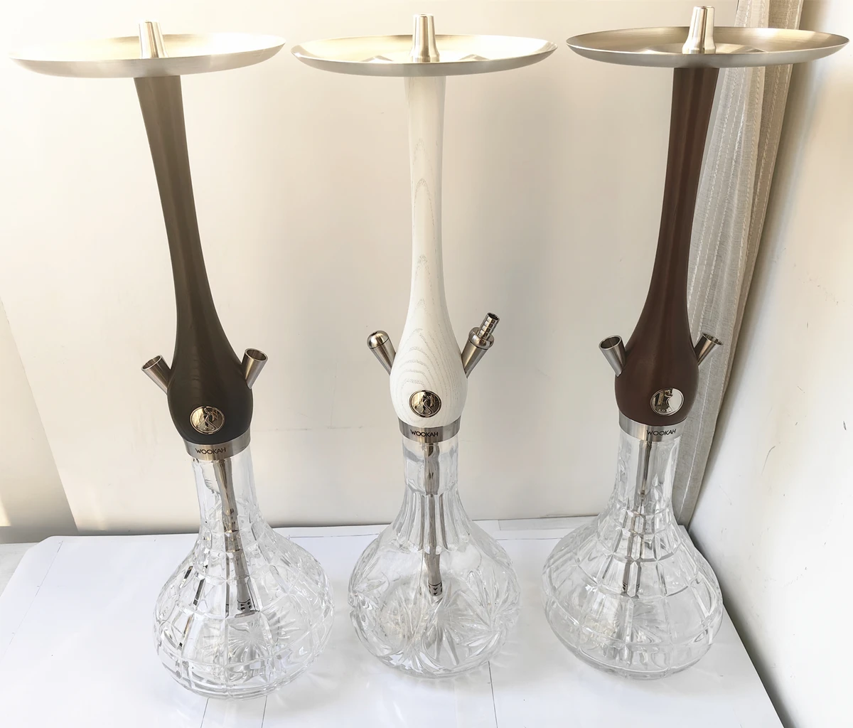 Wholesale stainless steel wookah luxury wood hookah shisha portable ...