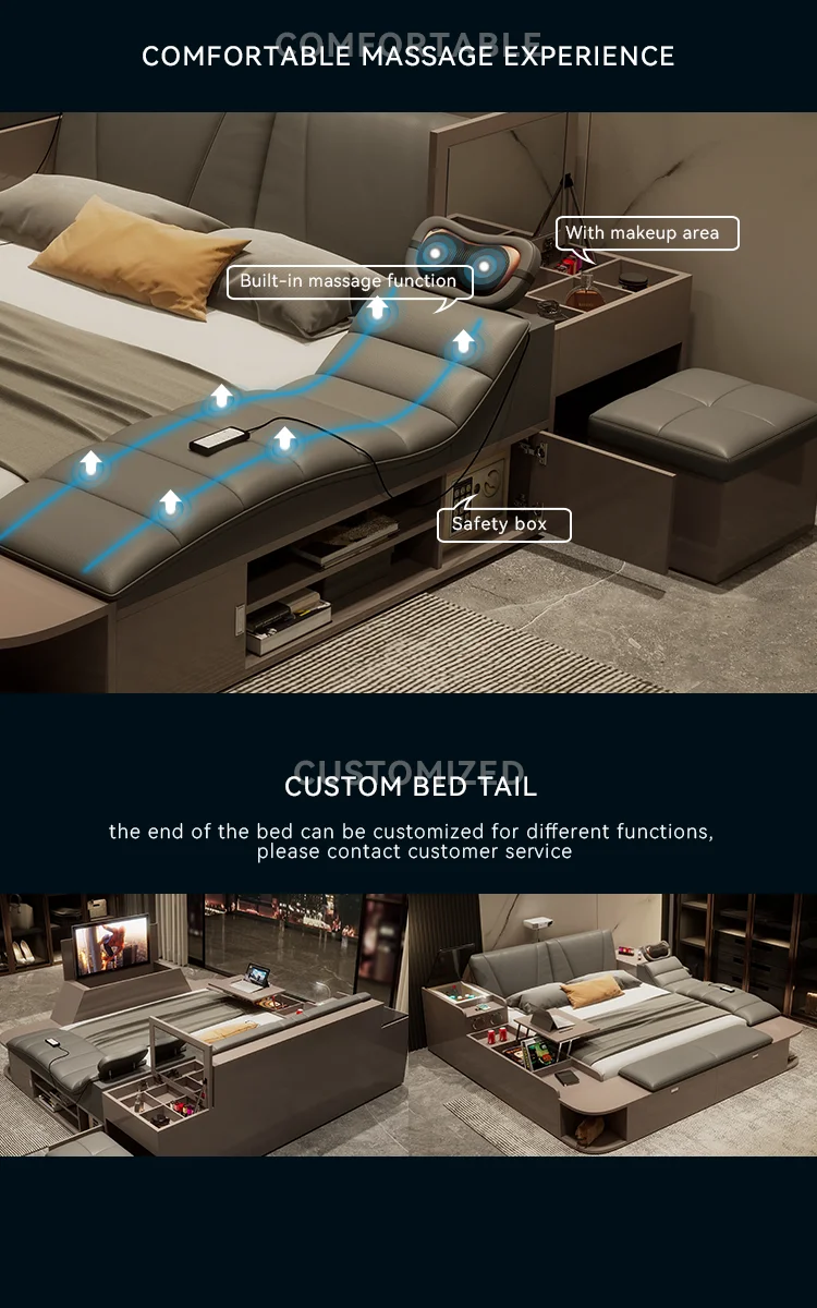 TV Lift Bed - Multifunctional Bed with Projector & Storage