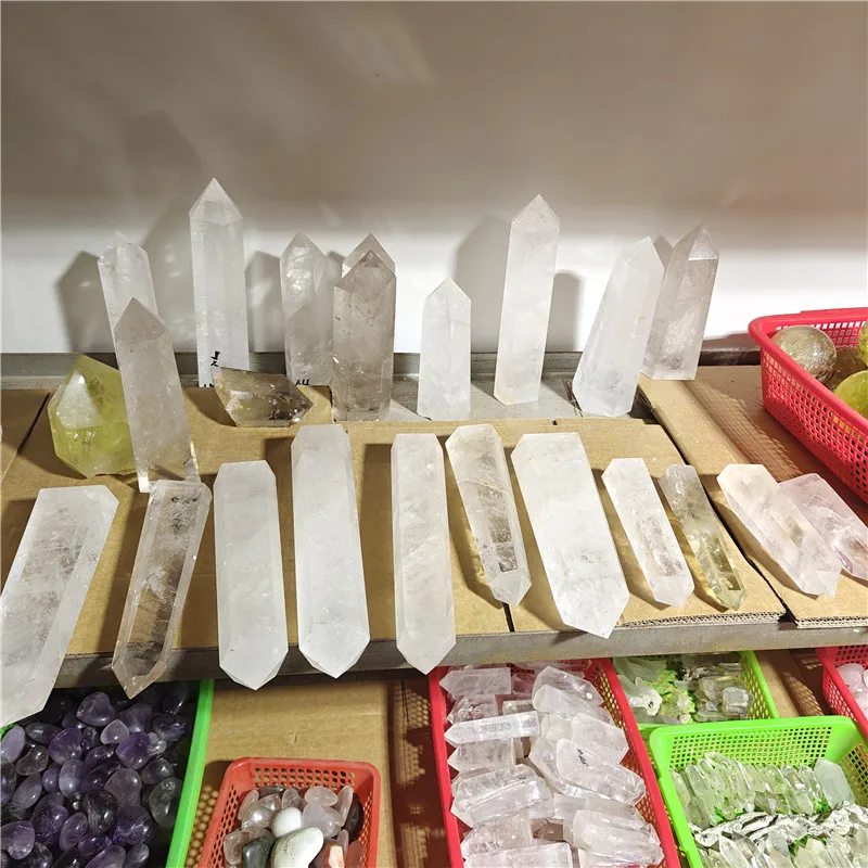 1-10kg Natural Thin Long Rock clear Crystal Point Big clear Crystal ...