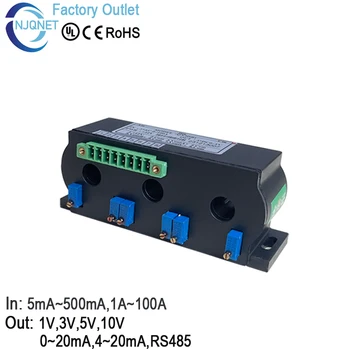 Three Phase Current Sensor Qn3db1 Ac 50ma 100ma 500ma 1a 5a 10a 20a 50a 100a / 420ma 10v 5v ...