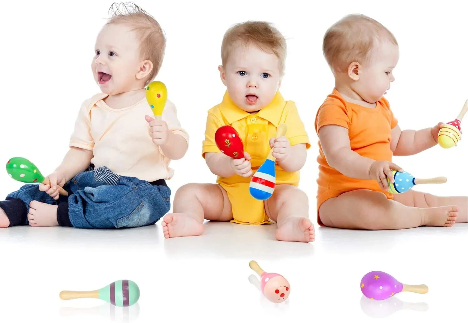 Red Carved Percussion Instrument Maracas Bright Crisp Sound Early ...