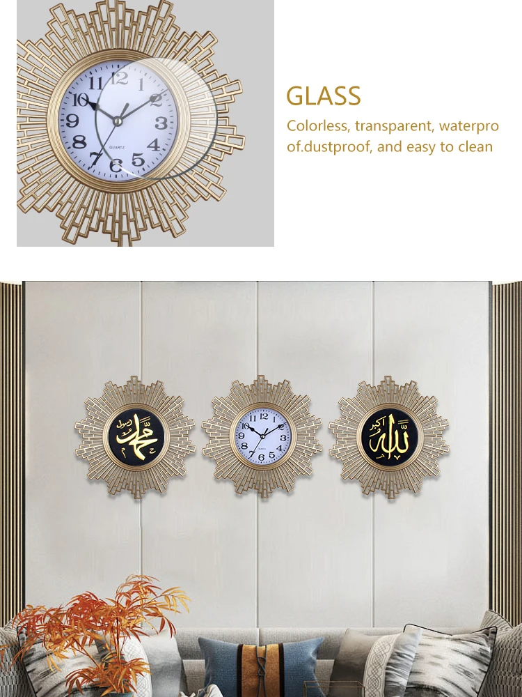 Wall Clock Set with Clear Font and Three-Dimensional Frame