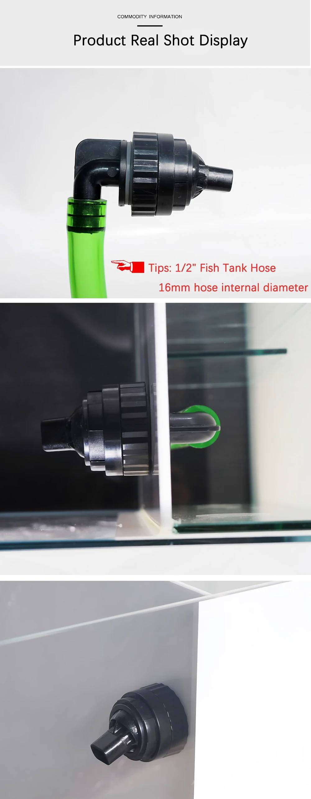 Adjustable Fish Tank Bulkhead Fixed Water Outlet Nozzle, Back Filter ...