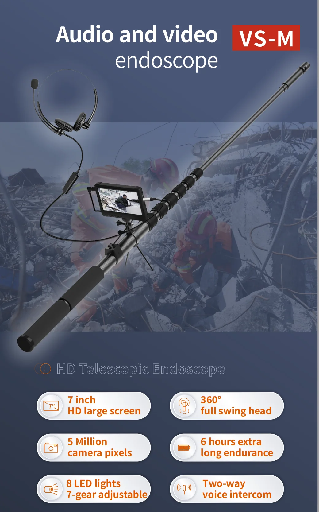 INDUSTRIAL ENDOSCOPE Audio and Video Endoscope SEARCH and RESCUE ...