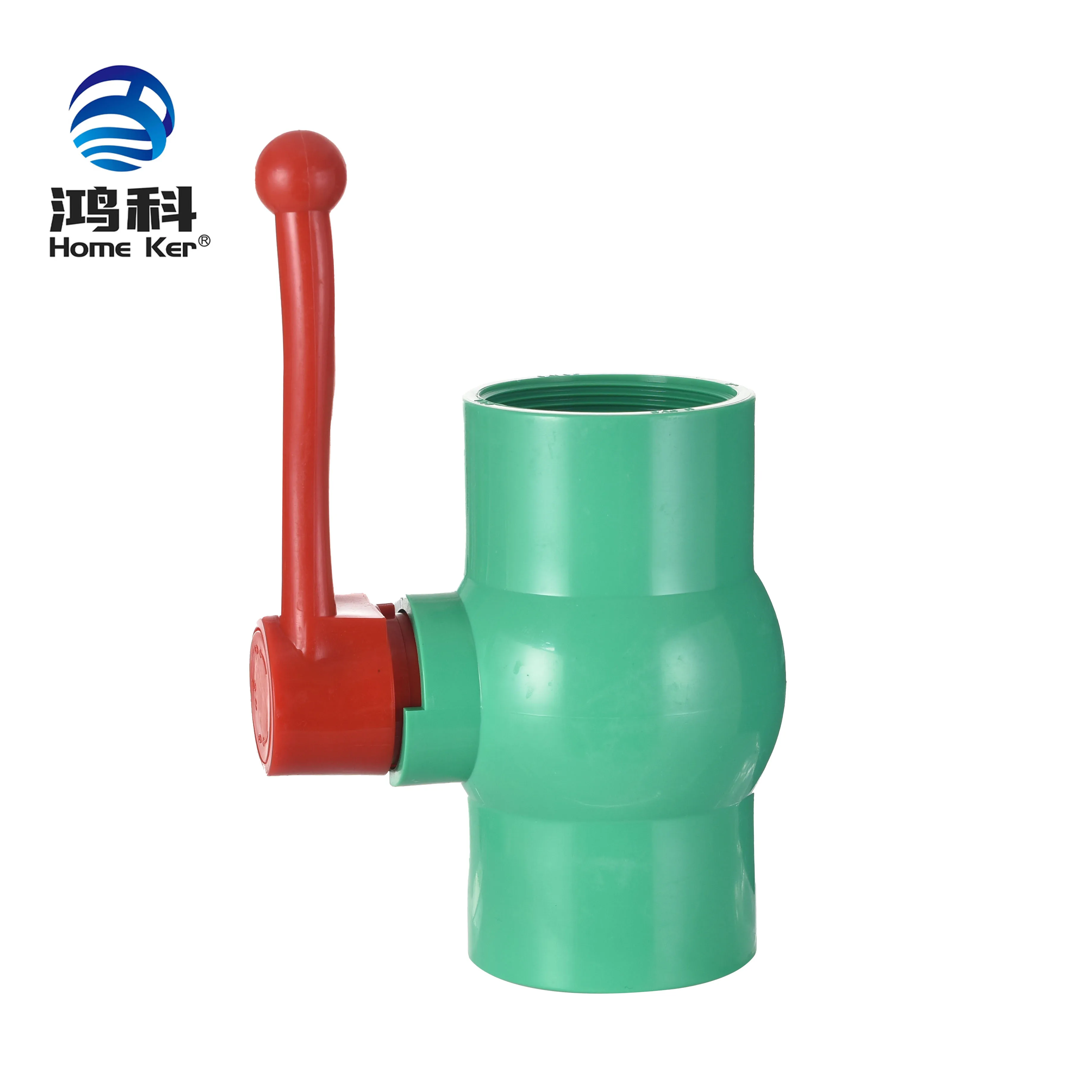 2 Way Straight Through Type Manual Green Pvc Ball Valve Red Long Handle ...