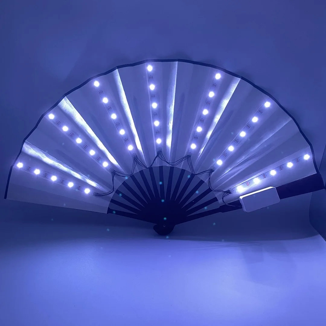 2022 New Coming Multi Color Luminous Led Folding Fan Rechargeable Light ...