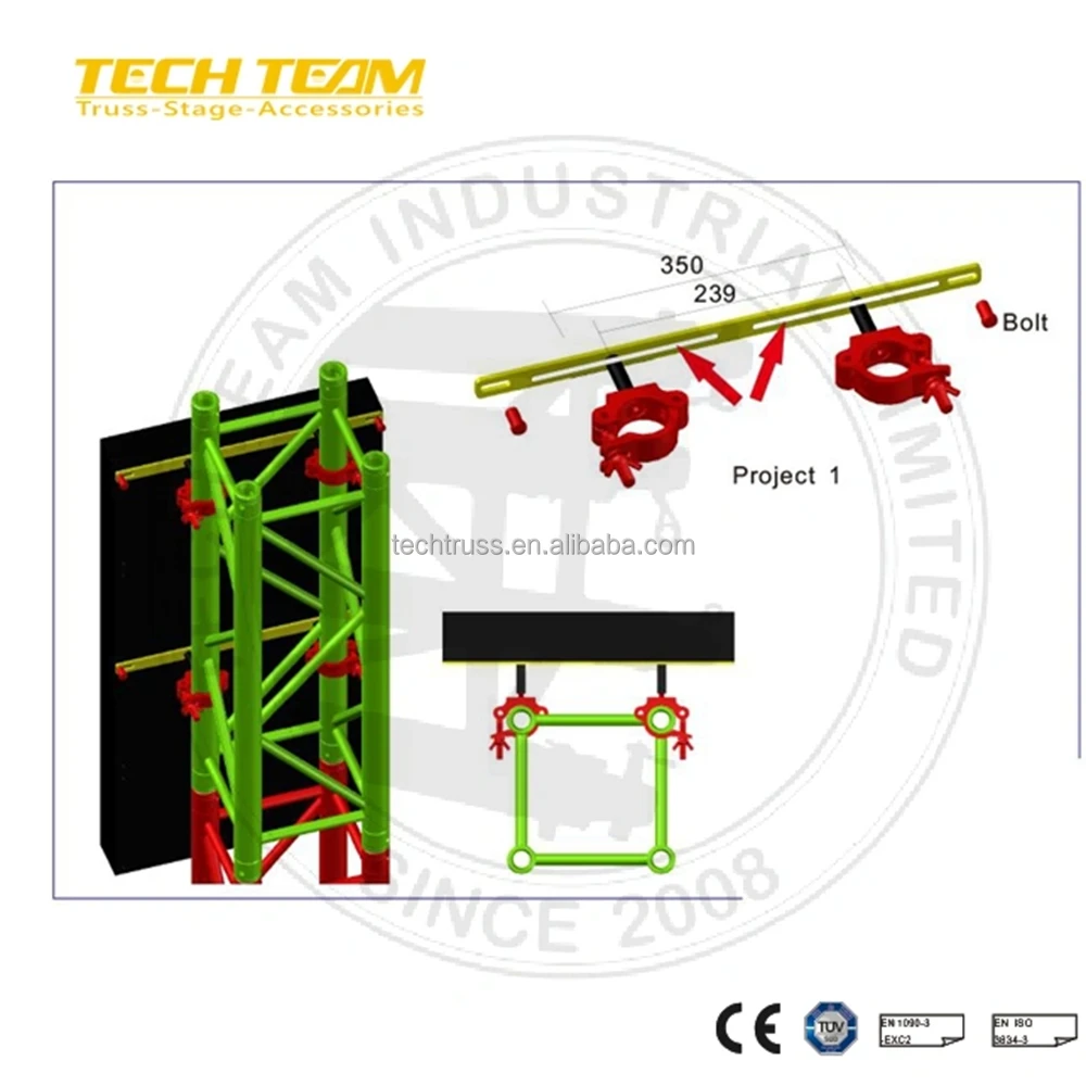 TECHTEAM Aluminum 6082-T6 Flat Truss Stand with LED Screen Wall and ...