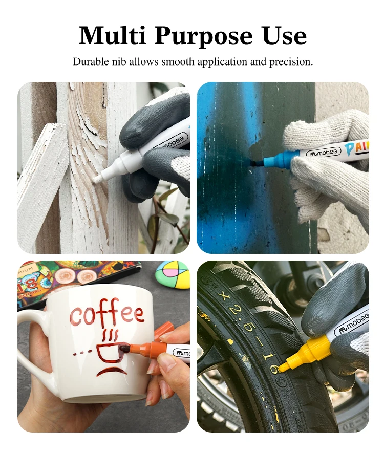 Mobee P-862a Low Odour Waterproof Paint Marker Of 12 Customized Paint ...