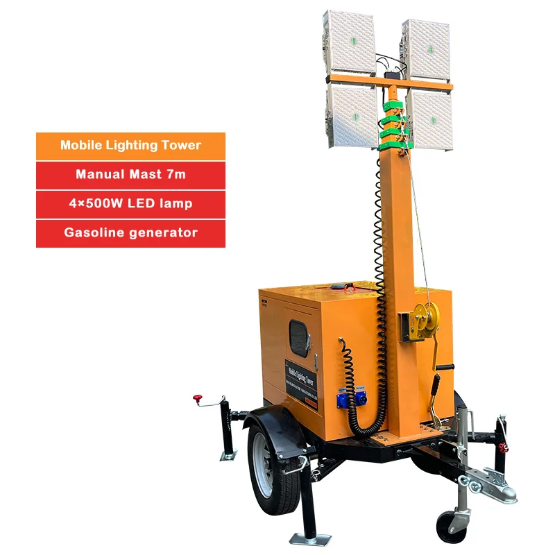 Manual Lifting Water Cooled Diesel Generator Lighthouse With Led Light ...