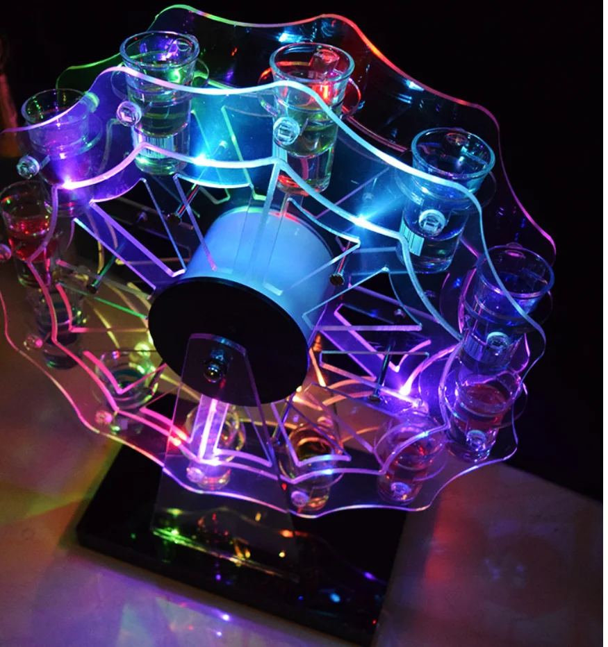 2022 New Model Revolving Glass Display Stand LED Ferris Wheel