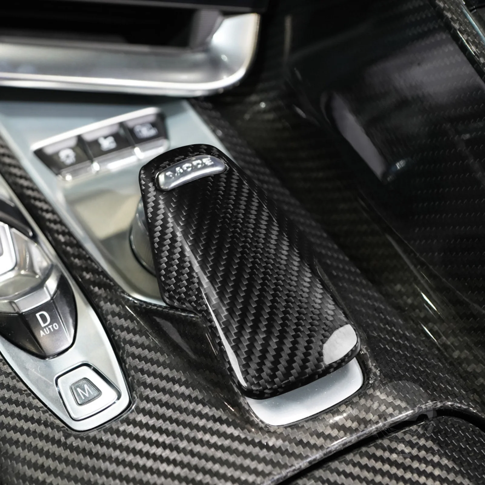 Car Interior Central Lcontrol Knob Cover Dry Carbon Fiber For Chevrolet ...