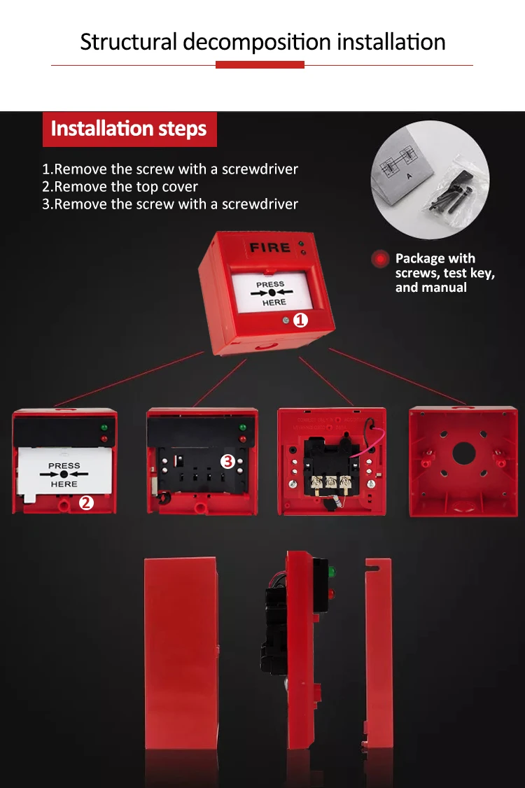LED Light Price Resettable Manual Call Point Fire Alarm System ...