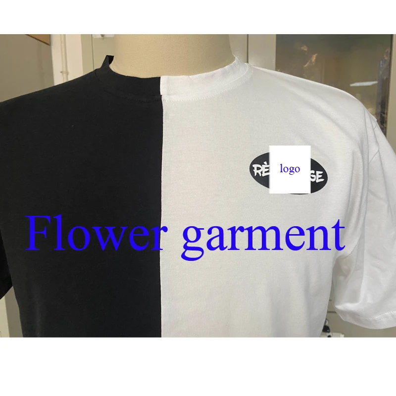 Custom Colors Men Split Two Tone Color Block T-shirt