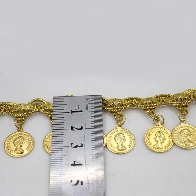 Diy Mini Coin Design Braid Trim 3.5cm Gold Silver Braided Sequined ...