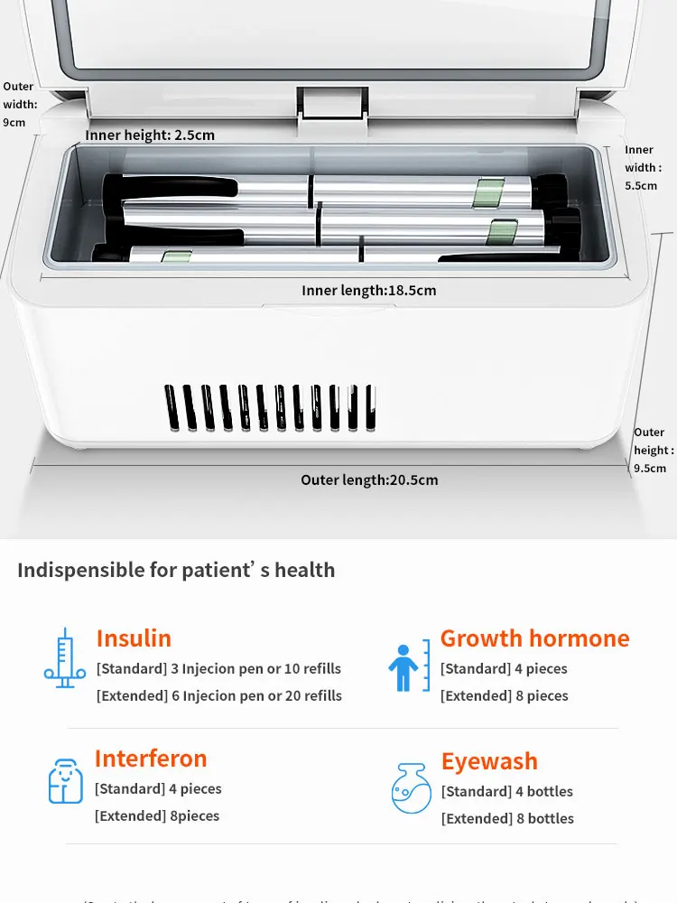 Portable Insulin Cooling Box Medical Refrigerator Insulin Cooler Box ...
