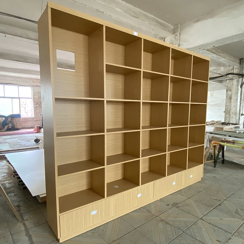 Custom Modern Book Shelf Design Wooden Display Simple Bookcase Wood ...