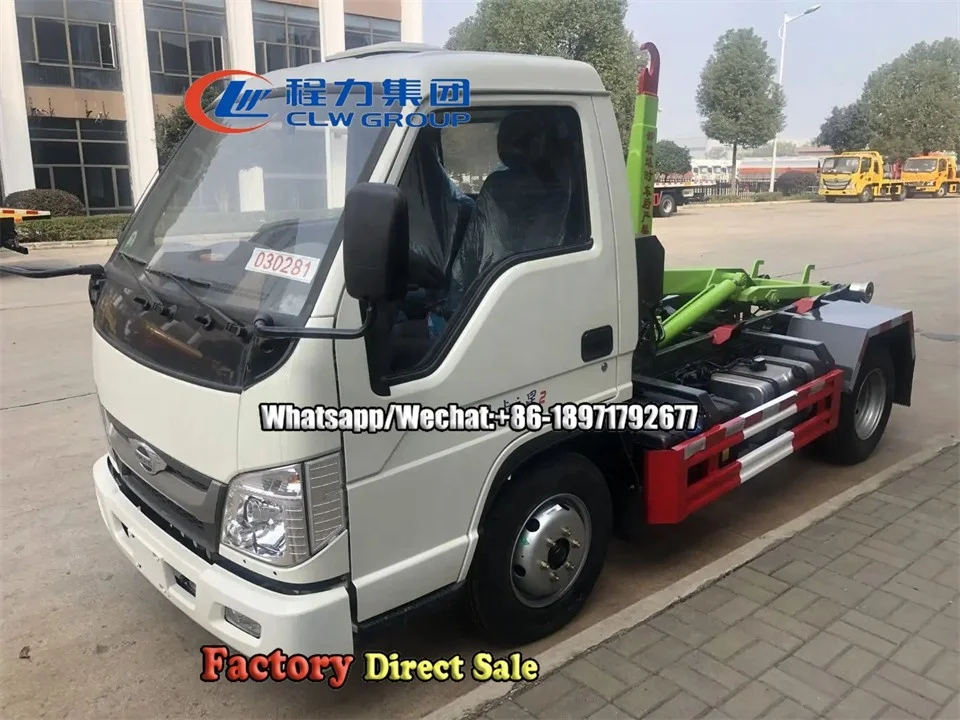 Foton 3cbm Small Hook Lift Arm Refuse Collection Garbage Truck For Sale ...