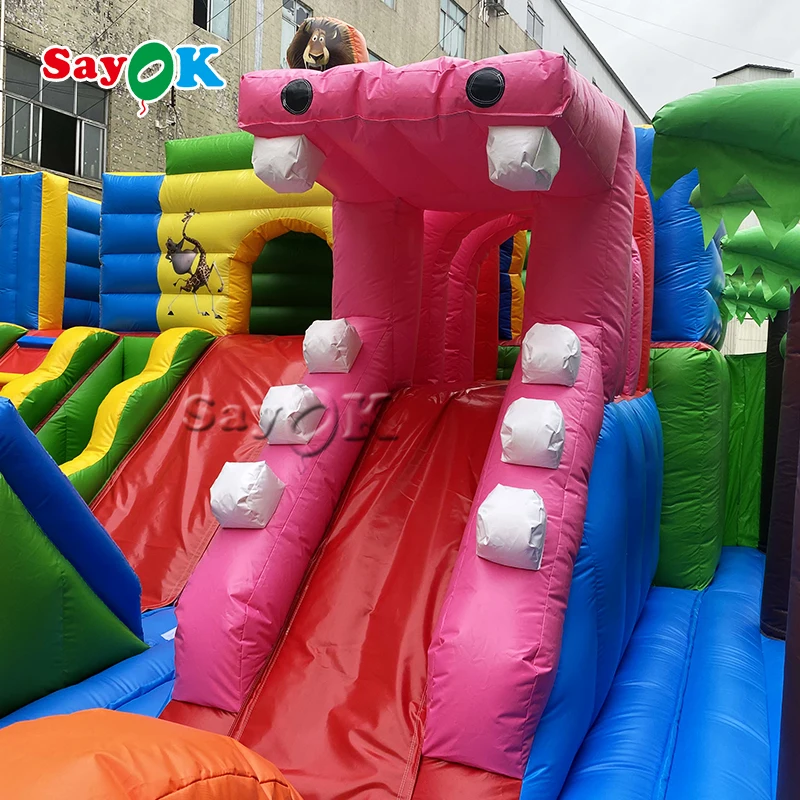 Giant Pvc Inflatable Trampoline Castle Slide Commercial Bouncer House ...