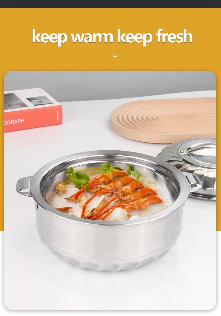 Stainless Steel Insulated Classic Casseroles Food Warmer Set Container ...