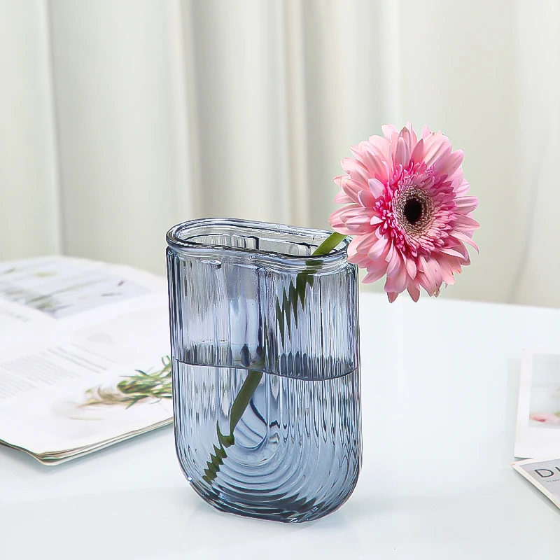 Creative And Minimalist Glass Transparent Vase U-shaped Flower Vase Dry ...