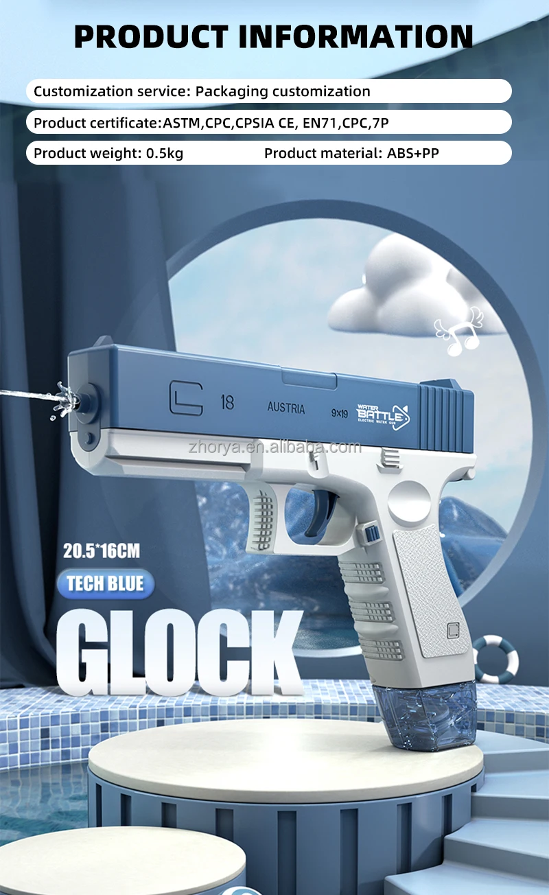 Glock 19 Automatic Gun Glock G19 Gun Pistola De Agua Electrica Electronic Pistolet Electric ...