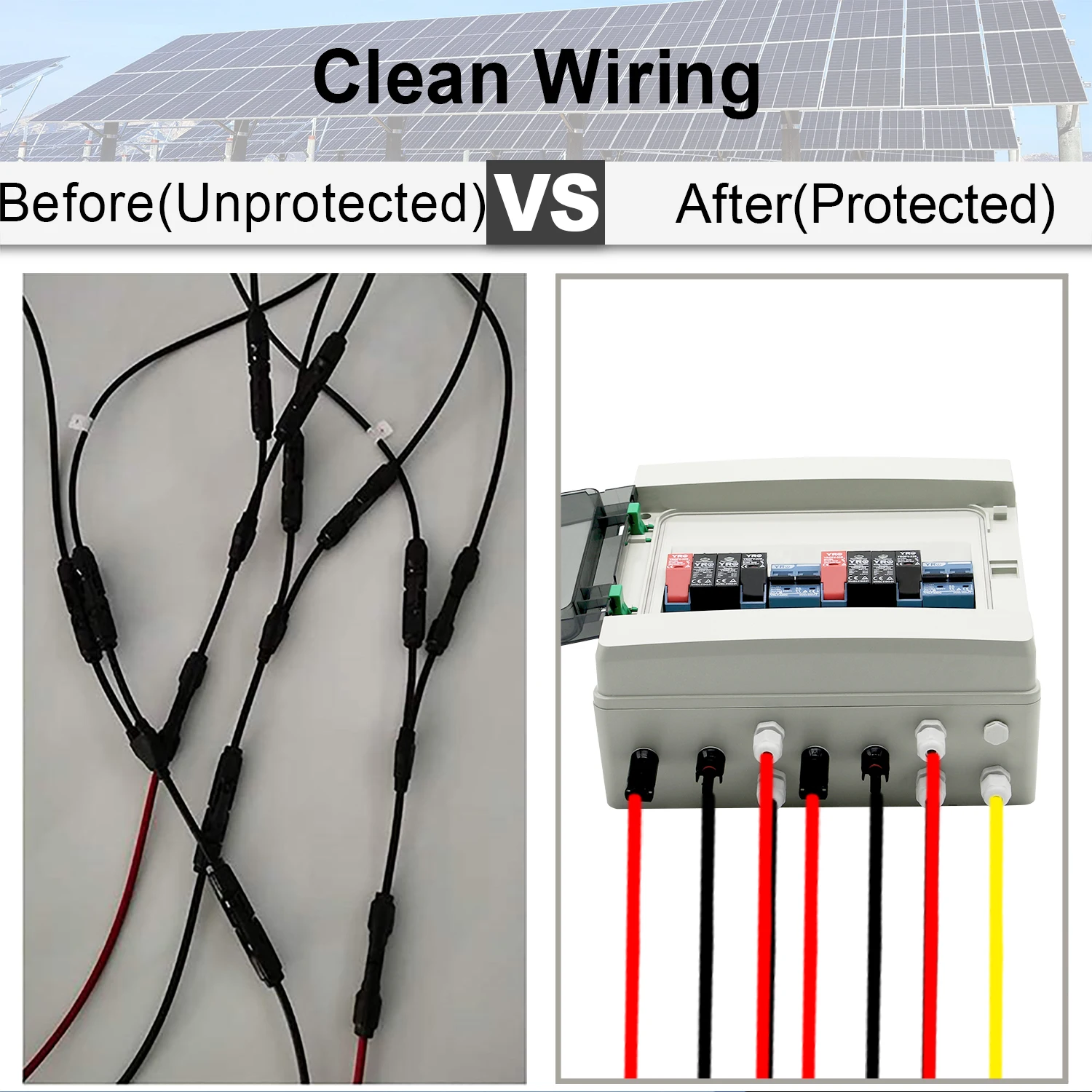 Pv Combiner Box 2 String Solar Dc 550v Yro Ip65 Junction Enclosure 2in ...