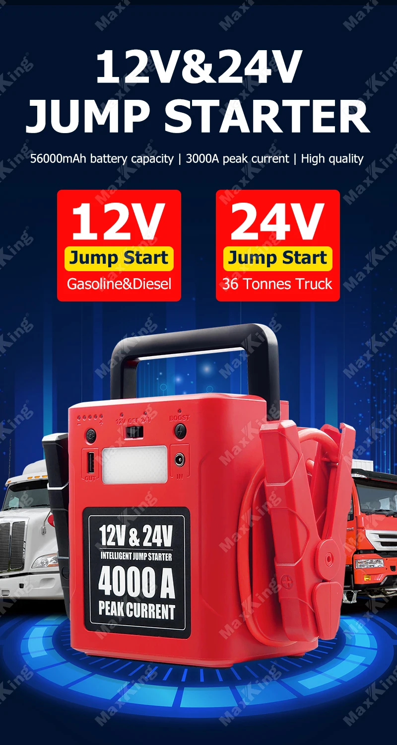 Jump Starter Portable 56000mah Lithium Power Bank Booster Car Battery ...