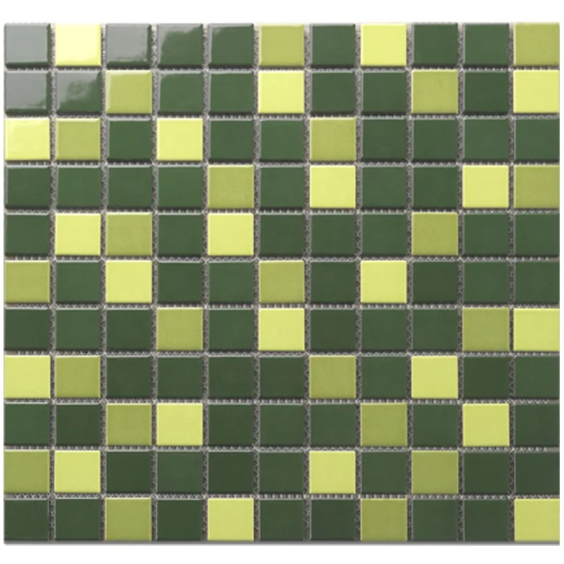 25x25mm Green Color Ceramic Mosaic Tile Kitchen Bathroom Swimming Pool ...